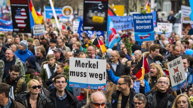 AfD-Protest gegen Flüchtlingspolitik: 5000 Demonstranten fordern ...